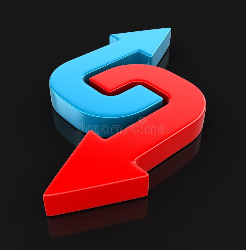 3d image of Two arrows stock illustration. Illustration of freedom ...