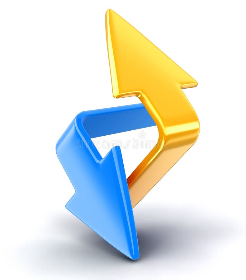 3d image of Two arrows stock illustration. Illustration of computer ...