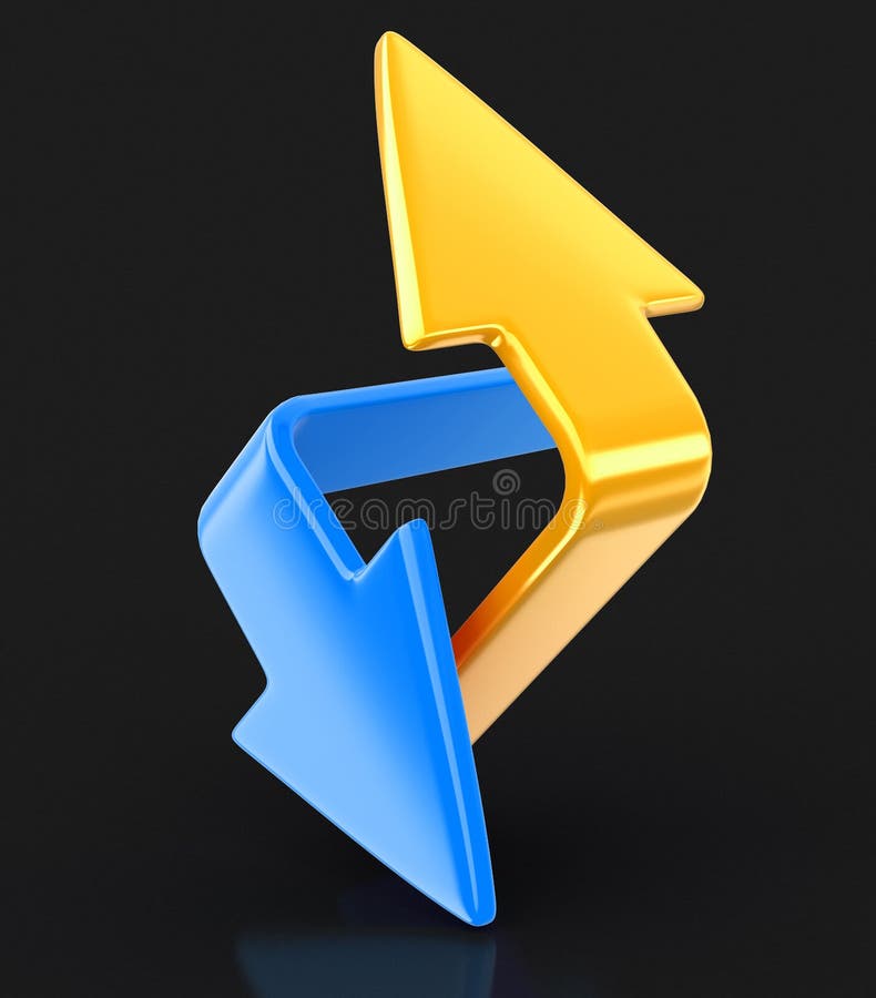 3d image of Two arrows stock illustration. Illustration of highway ...