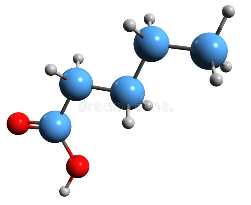 Valeric Acid, Pentanoic Acid or Valerate Molecule. Structural Chemical ...