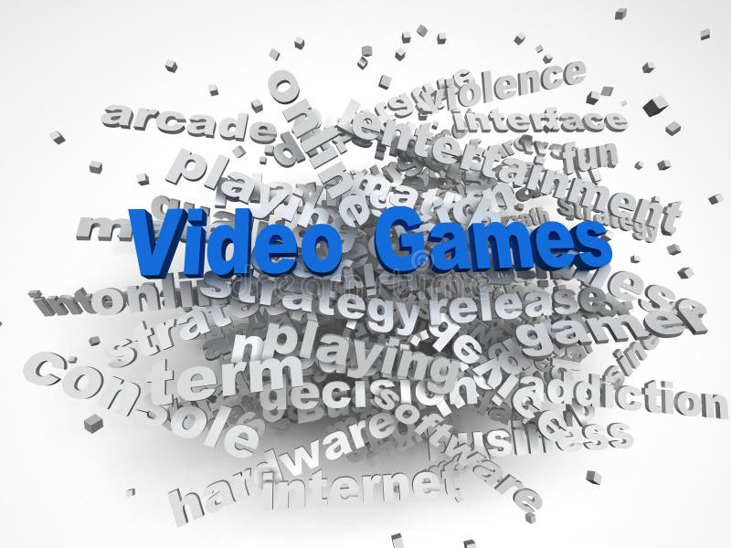3d Image Video Games Issues Concept Word Cloud Background Stock ...