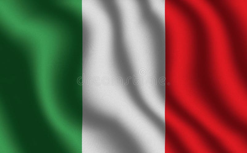 3D- Image of the Waving Flag Italy Stock Illustration - Illustration of ...