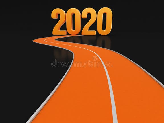 Way To 2020. Image with Clipping Path Stock Illustration - Illustration ...