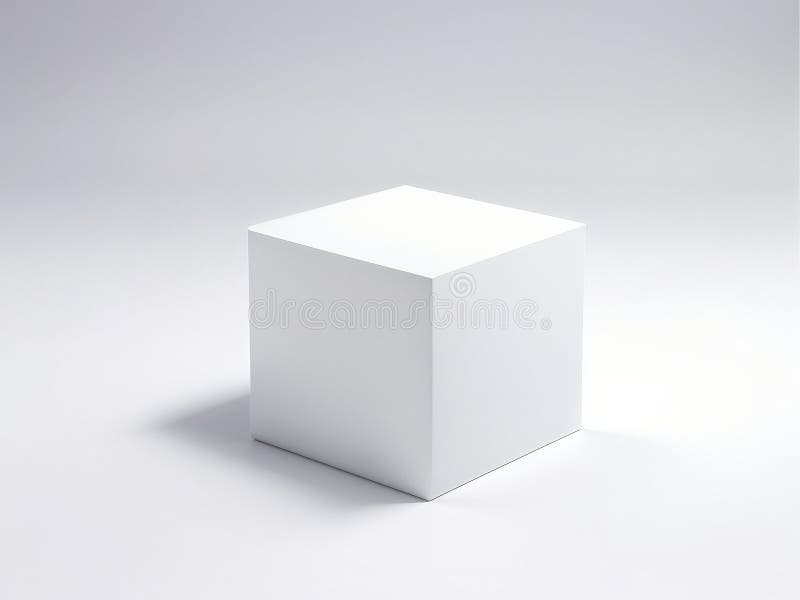 3d Image White Cube in Studio Light Stock Illustration - Illustration ...