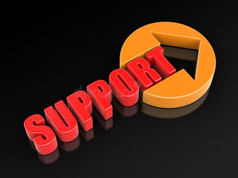 3d image of Word Support stock illustration. Illustration of support ...