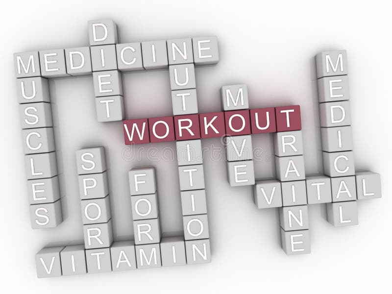 3d Image Workout Word Cloud Concept Stock Illustration - Illustration ...