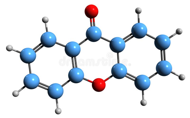 3D Image of Xanthone Skeletal Formula Stock Illustration - Illustration ...