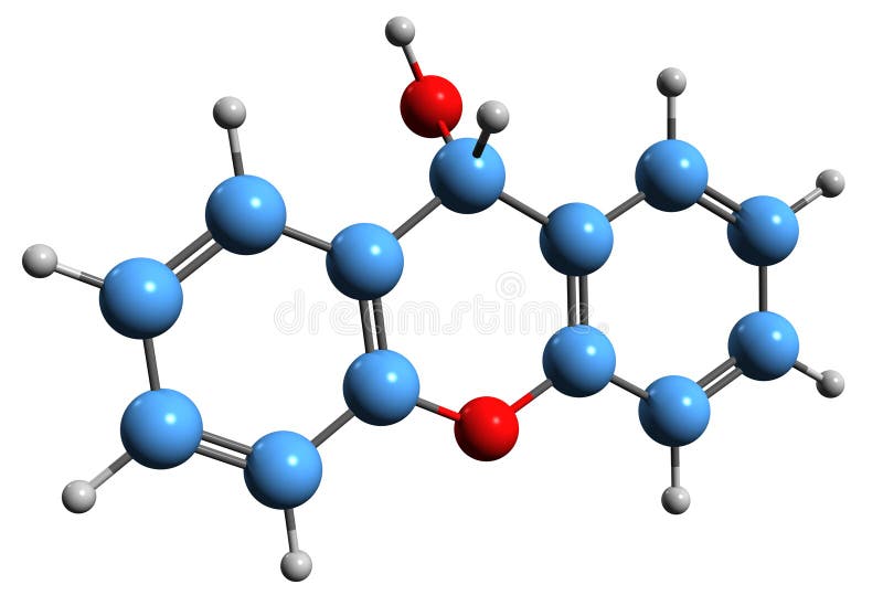 3D Image of Xanthydrol Skeletal Formula Stock Illustration ...