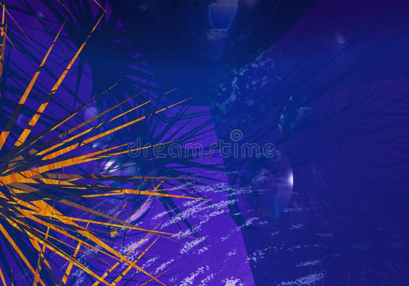 3d Image of Yellow Spikes on Blue Background Stock Illustration ...