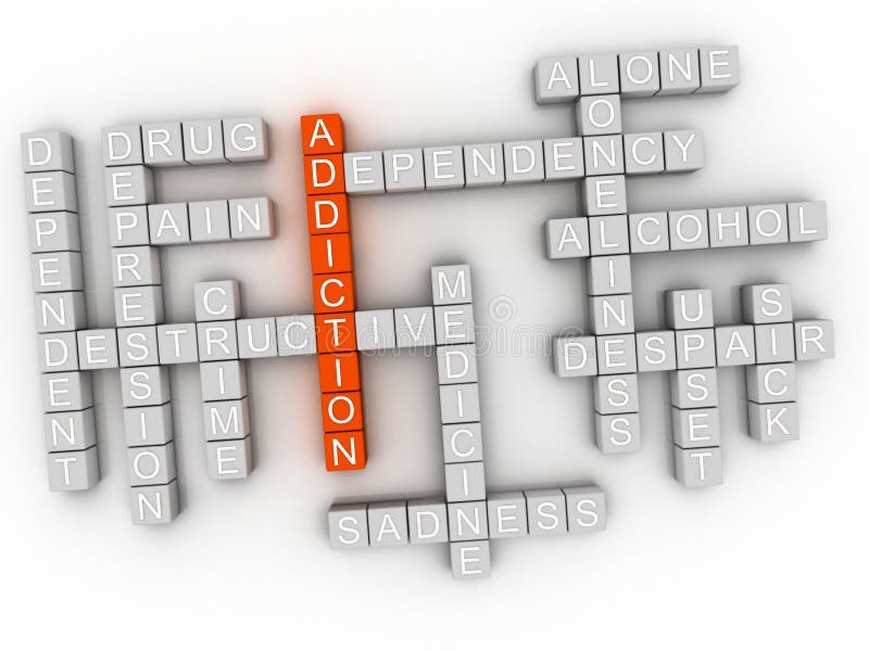 Addiction Word Cloud stock illustration. Illustration of mood - 107292658