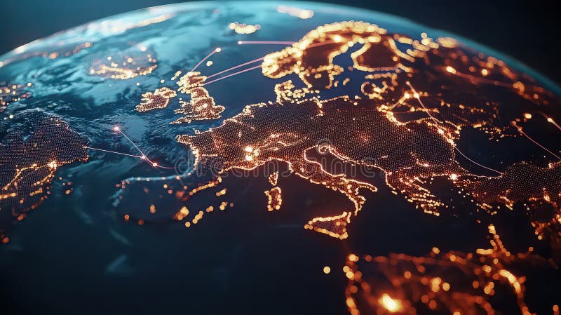 Image of the World in 3D with Bright Colors Stock Illustration ...