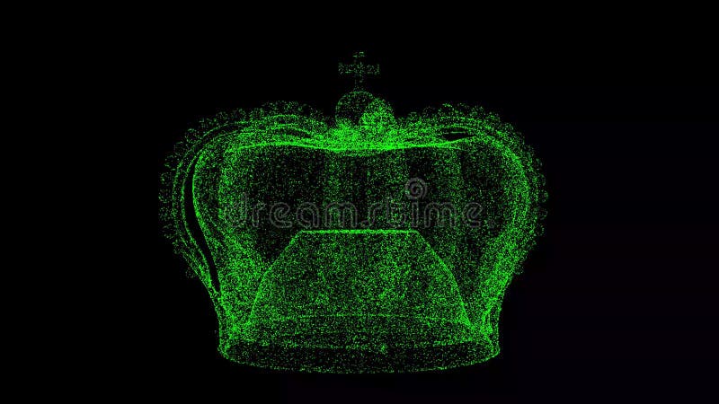 3D Imperial Crown Rotates on Black Background. Object Made of ...