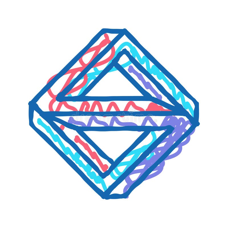 3d Impossible Geometric Shape Icon Doodle Illustration Stock ...