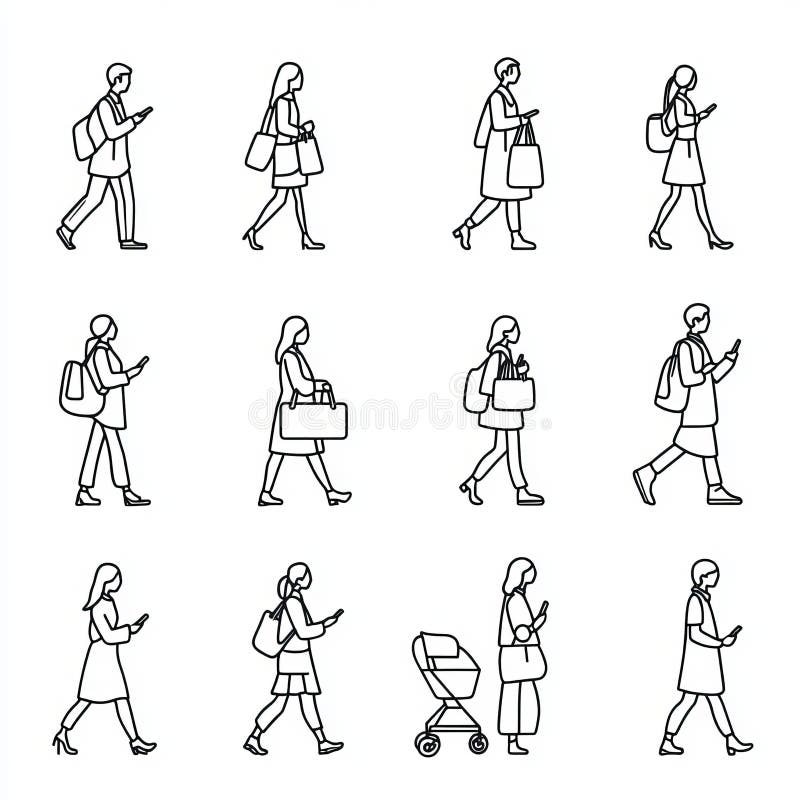 D Individuals in Section Elevation View are Depicted As Detailed ...