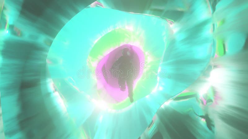 Unrecognizable Person Falling into Multicolored Interdimensional Tunnel ...