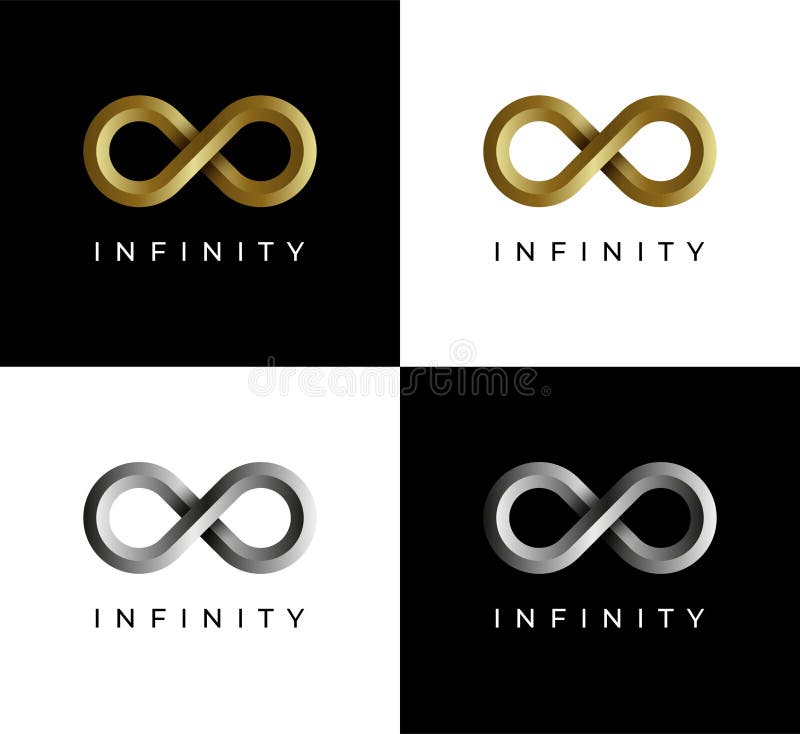 3d Infinity Logo in Golden and Silver Colors Stock Vector ...