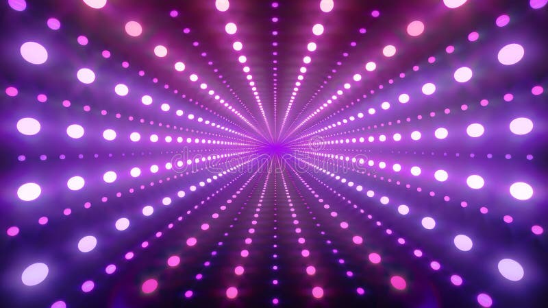 3D Infinity Mirror Effect with Tunnel Effect Purple Hues and Dotted ...