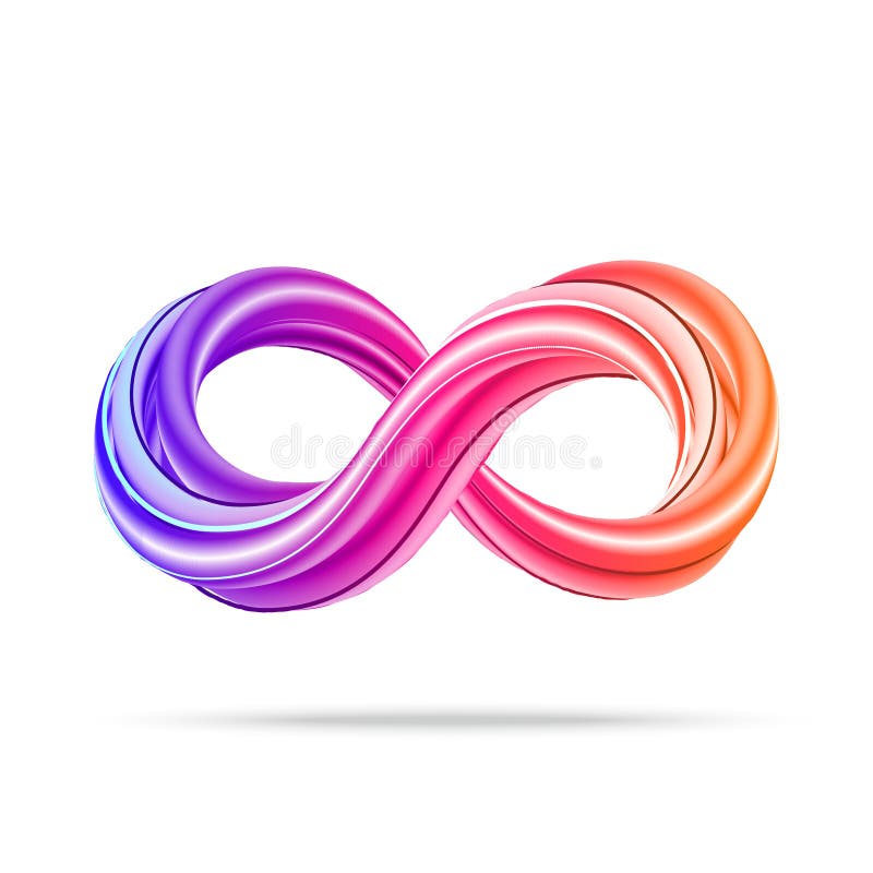 Layered Rainbow Infinity Symbol on White Background Stock Vector ...