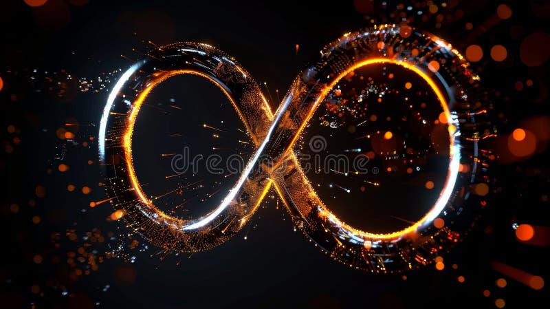 3D Infinity Symbol Made from Glowing Light. Generative AI. Stock ...