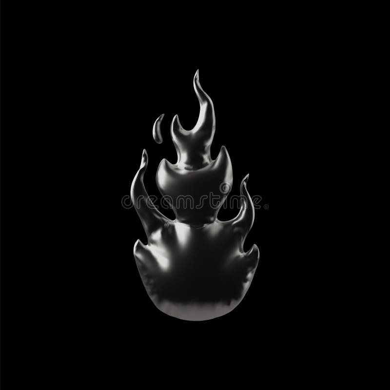 3d Inflatable Fire Shape with Black Reflective Surface, Vector ...