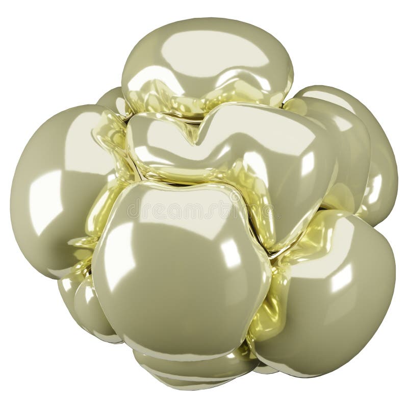 3D Inflated Abstract Shape Illustration. Puffy Light Object Design Stock Illustration ...