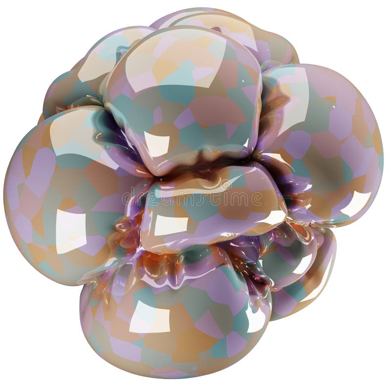 3D Inflated Abstract Shape Illustration. Puffy Object Design Stock ...