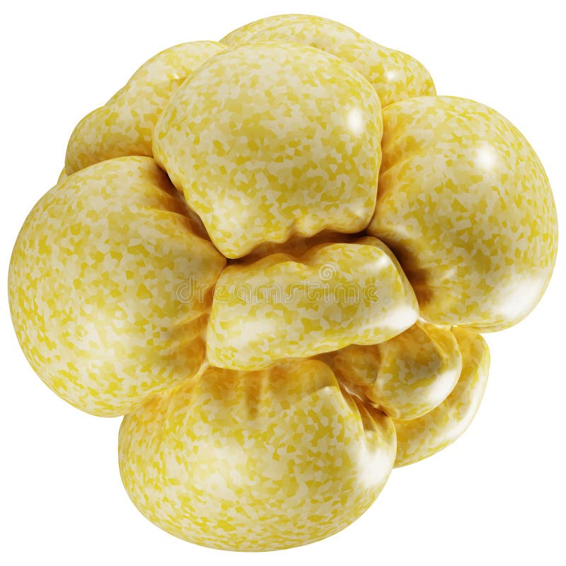 3D Inflated Abstract Shape Illustration. Puffy Yellow Object Design ...