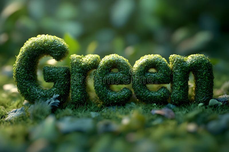 3D Inflated Green Letters Green Stock Image - Image of vibrant ...