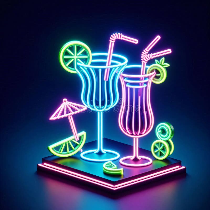 3D Inflated Neon Design stock illustration. Illustration of lighting ...
