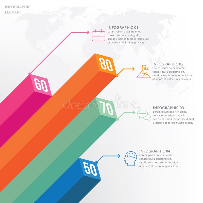 3D Info-graphic Element Data Visualization Vector Design Template Stock ...