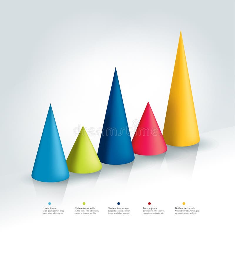 3D Infographic Cone Chart, Graph. Stock Vector - Illustration of ...