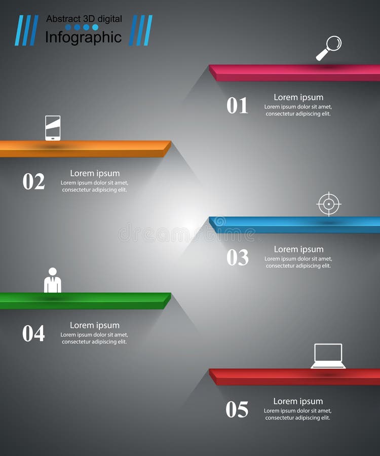 3D Infographic Design Template and Marketing Icons. Shelf Icon Stock ...