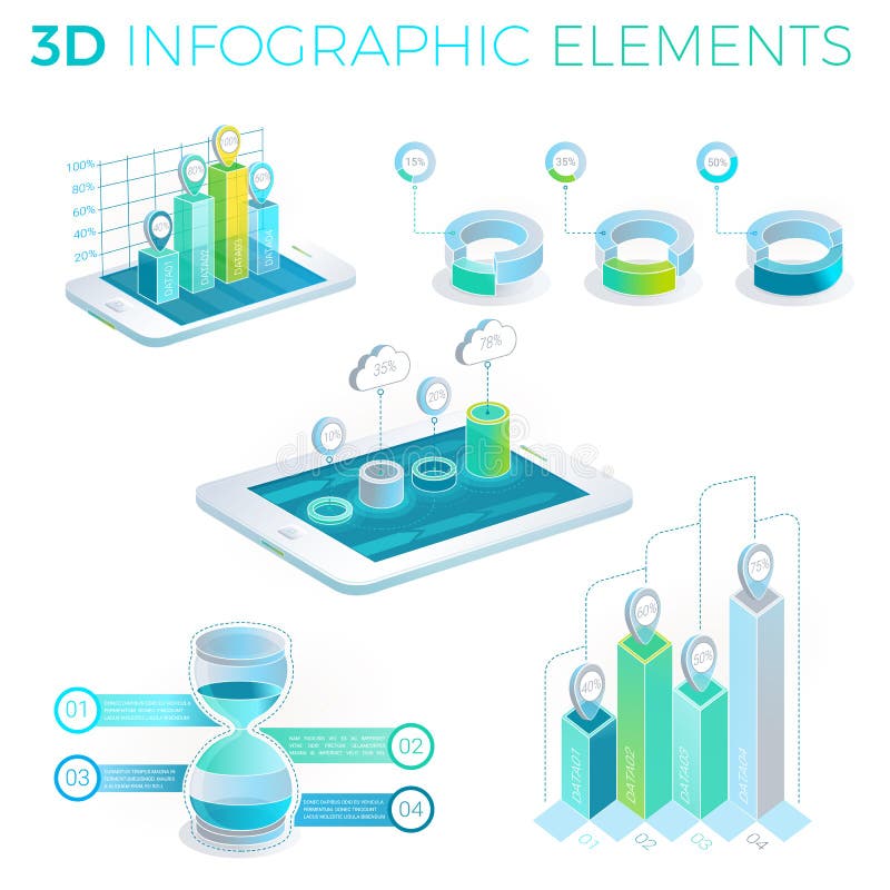 3D Infographic Elements stock vector. Illustration of numeric - 108265555