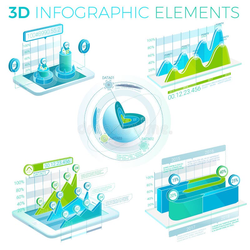 3D Infographic Elements stock vector. Illustration of perspective ...