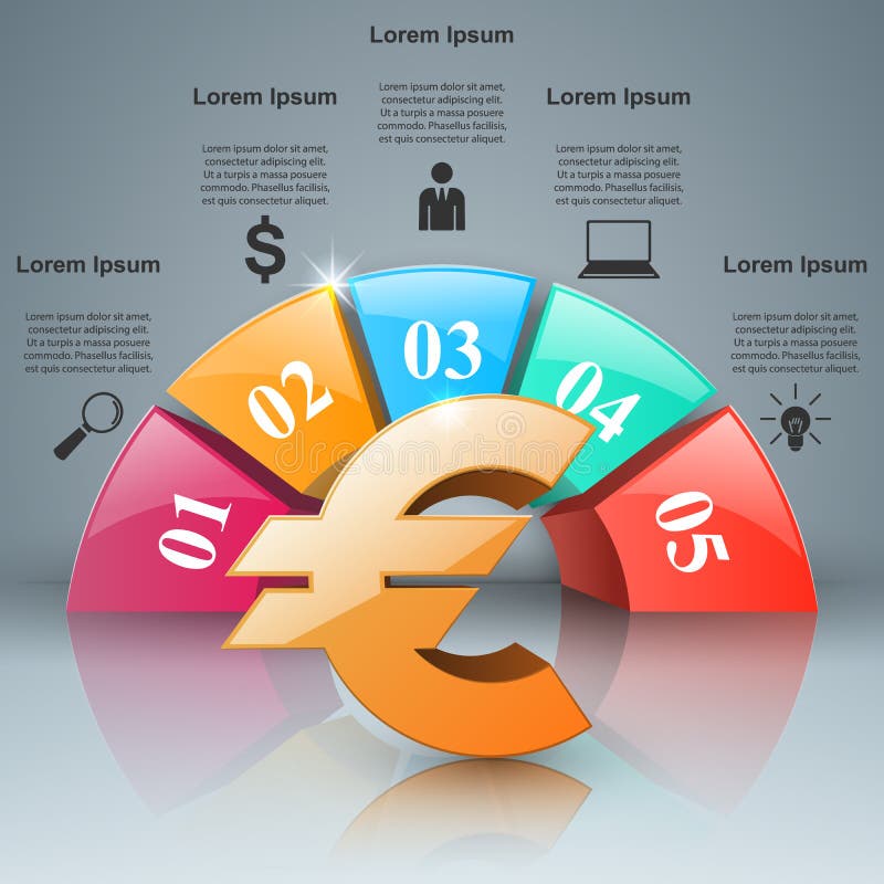 3D Infographic Euro, Icona Dei Soldi Illustrazione Vettoriale ...