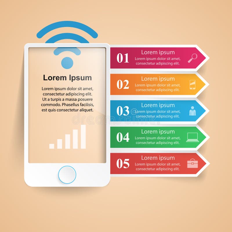 3D Infographic Het Pictogram Van Smartphone Vector Illustratie ...