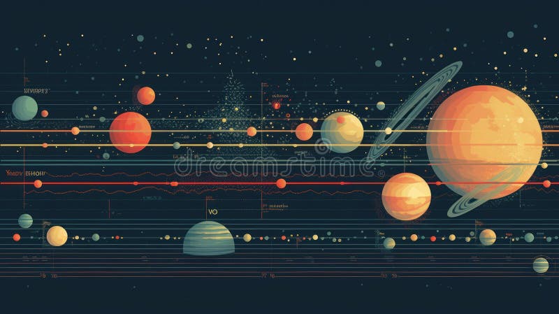 2d Infographic Style Illustration a Solar System. Sun and Planets Stock ...