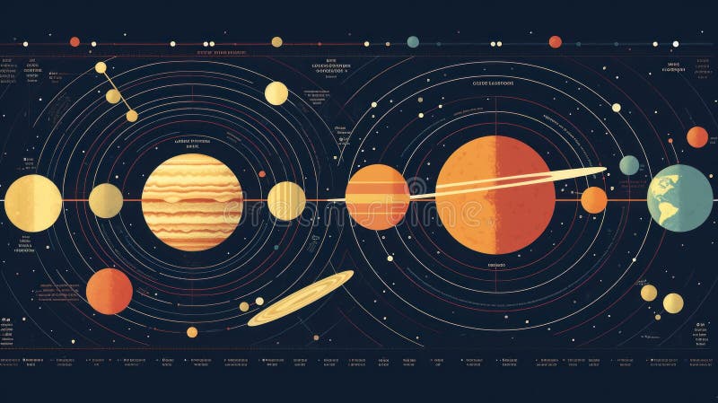 2d Infographic Style Illustration a Solar System. Sun and Planets Stock ...