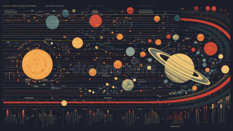 2d Infographic Style Illustration a Solar System. Sun and Planets Stock ...