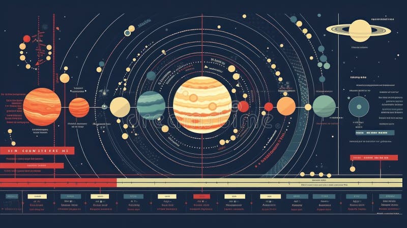 2d Infographic Style Illustration a Solar System. Sun and Planets Stock ...