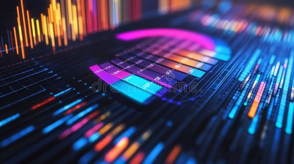 3D Infographics with Graph and Chart on Abstract Background Stock ...