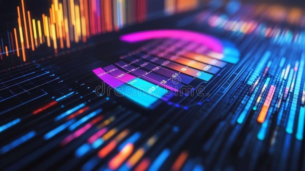 3D Infographics with Graph and Chart on Abstract Background Stock ...