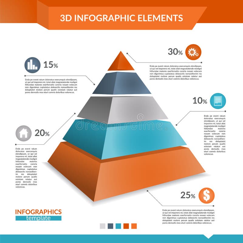 3d Infographics Pyramid Chart. Stock Illustration - Illustration of ...