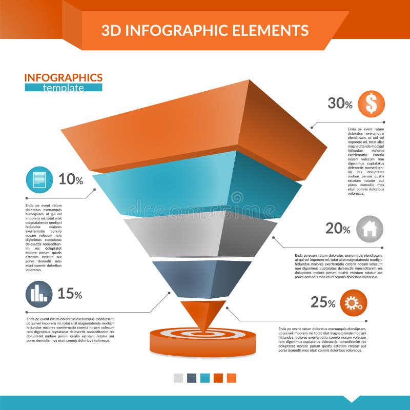3d Infographics Pyramid Chart. Stock Illustration - Illustration of ...