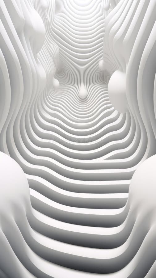 Abstract White Wavy Design: a Futuristic Industrial Sculpture Stock ...