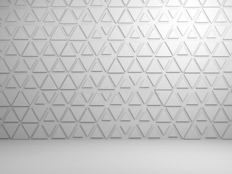 Triangles Pattern on Front Wall, 3d Render Stock Image - Image of ...