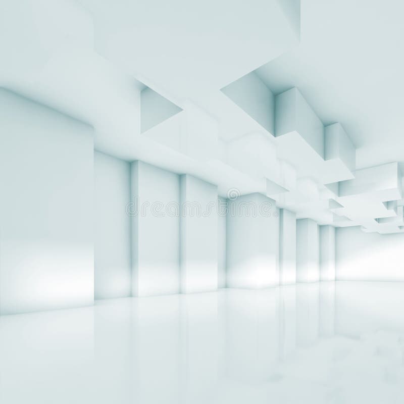 3d Interior Design with Cubic Structures Stock Illustration ...