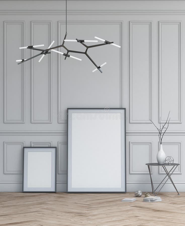 3d Interior Design Simple Scene Stock Illustration - Illustration of ...