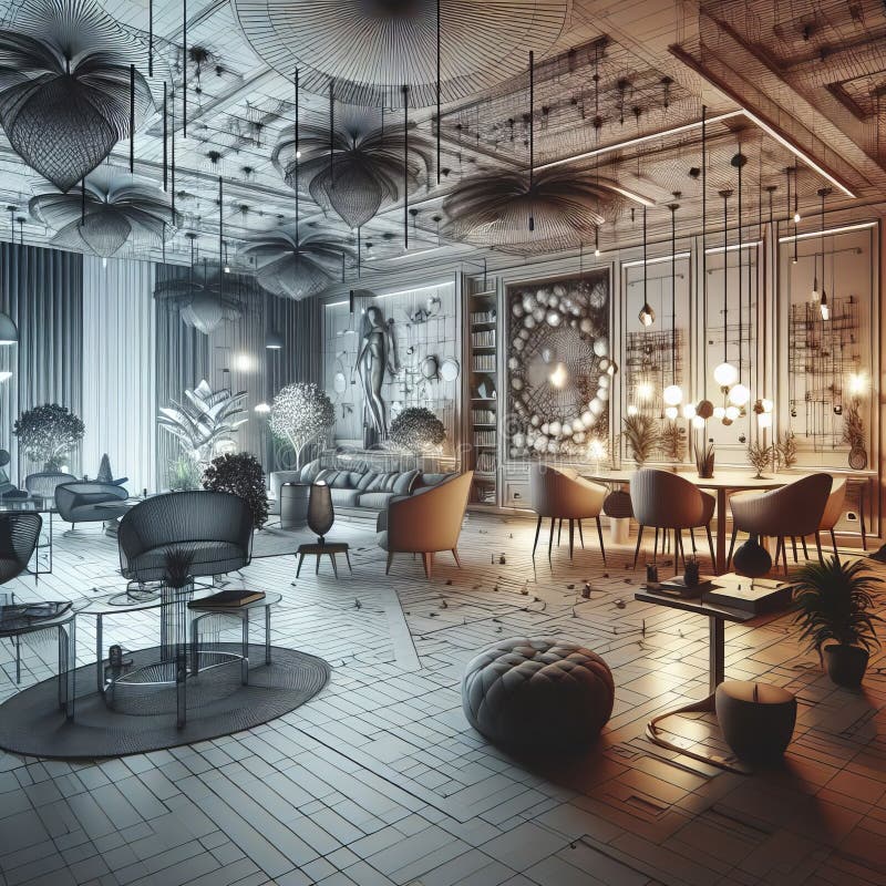 181 67. 3D Interior Lighting Design_ Designing, Planni Stock Photo ...