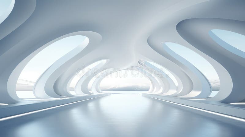 3d Interior Rendering of a Parking Lot with a Bare Concrete Floor and ...